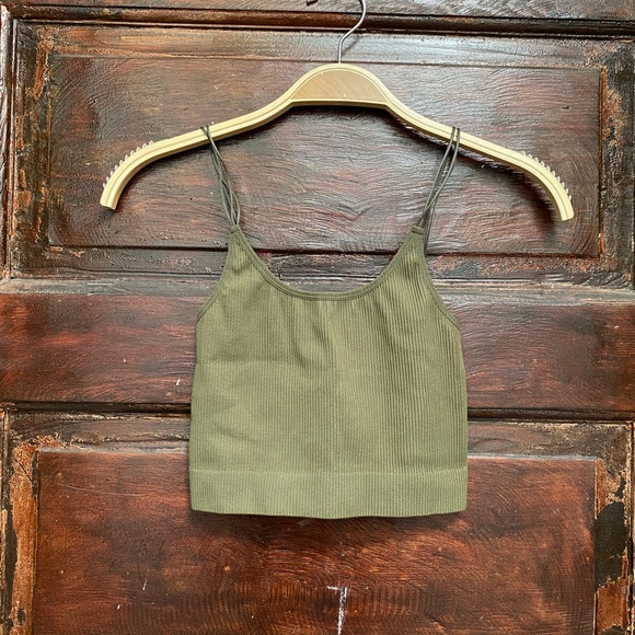 Sunday Best | Tops | Army Green Crop Top | Poshmark